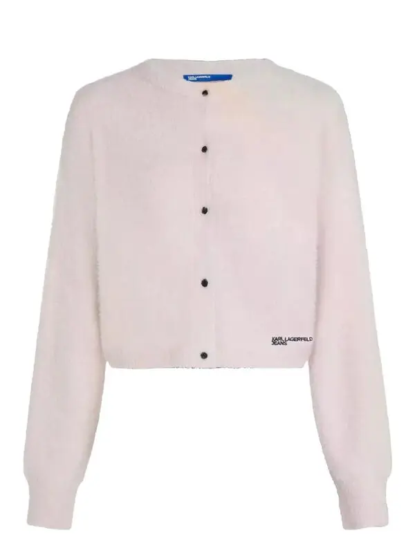 Karl Lagerfeld Cardigan With Logo Detail - Pink