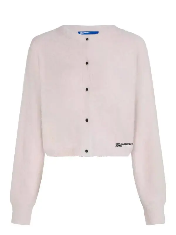 Karl Lagerfeld Cardigan With Logo Detail - Pink