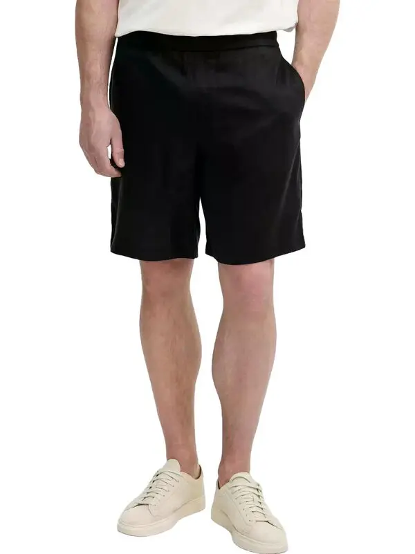 Armani Exchange Logo Plaque Elasticated Waist Shorts - Black