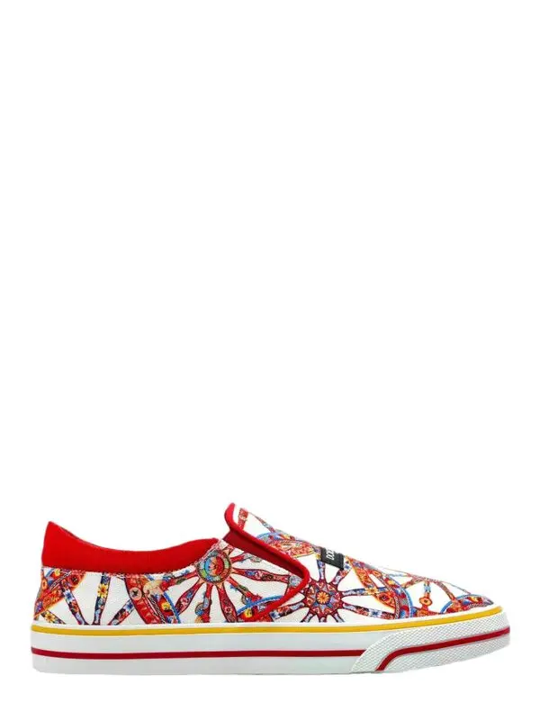 Dolce & Gabbana Carretto Print Dg Sailing Slip-on Sneakers - White