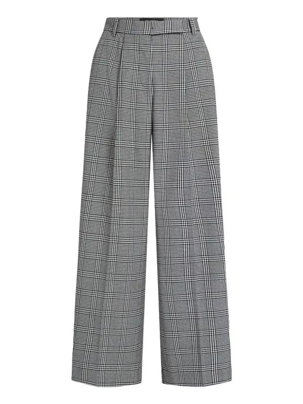 Karl Lagerfeld Houndstooth Pattern Wide-leg Trousers - Grey