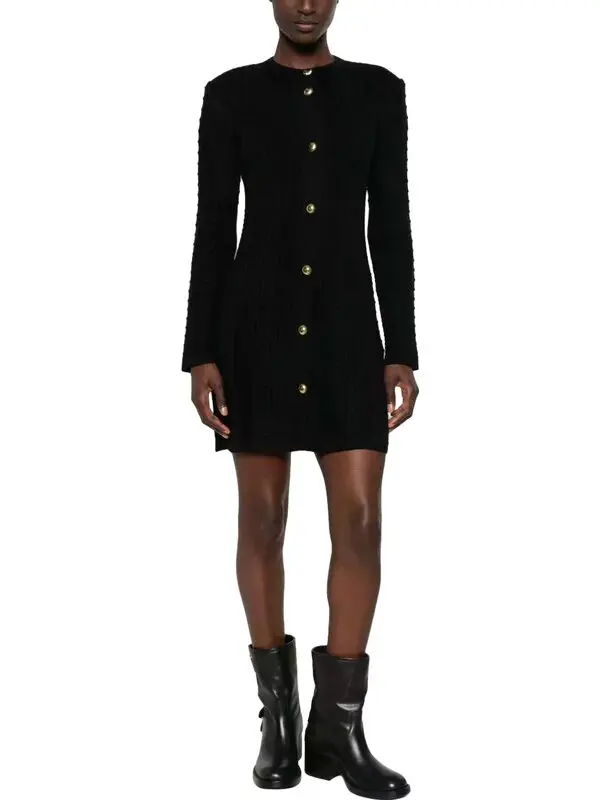 TWINSET Cable-knit Button-front Mini Dress - Black