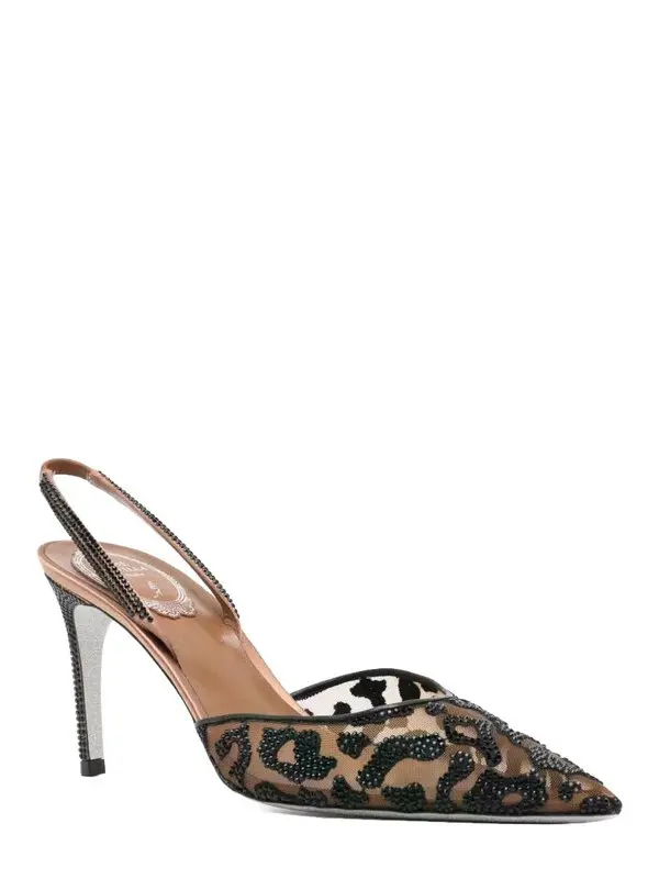 Rene Caovilla 80mm Allura Crystal-embellished Pumps - Neutrals