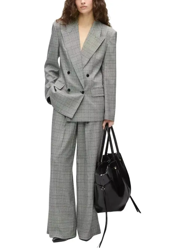 Karl Lagerfeld Structured Checked Blazer - Black