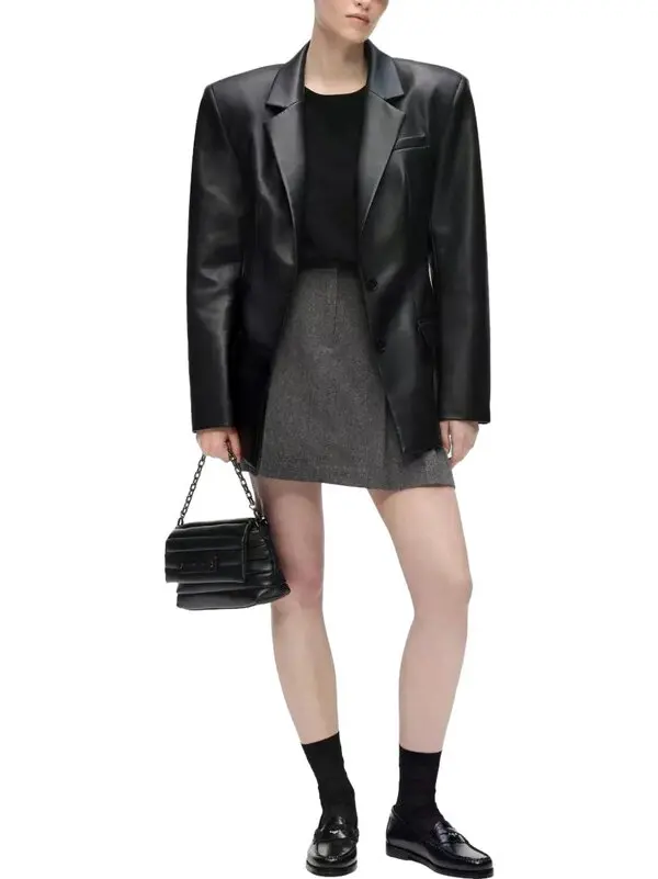 Karl Lagerfeld Faux-leather Blazer - Black