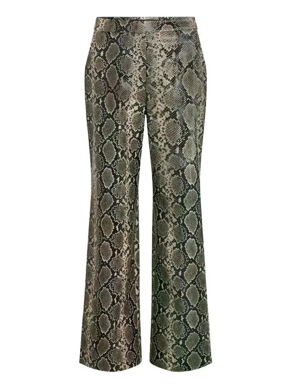 Karl Lagerfeld Faux-python Flared Pants - Neutrals