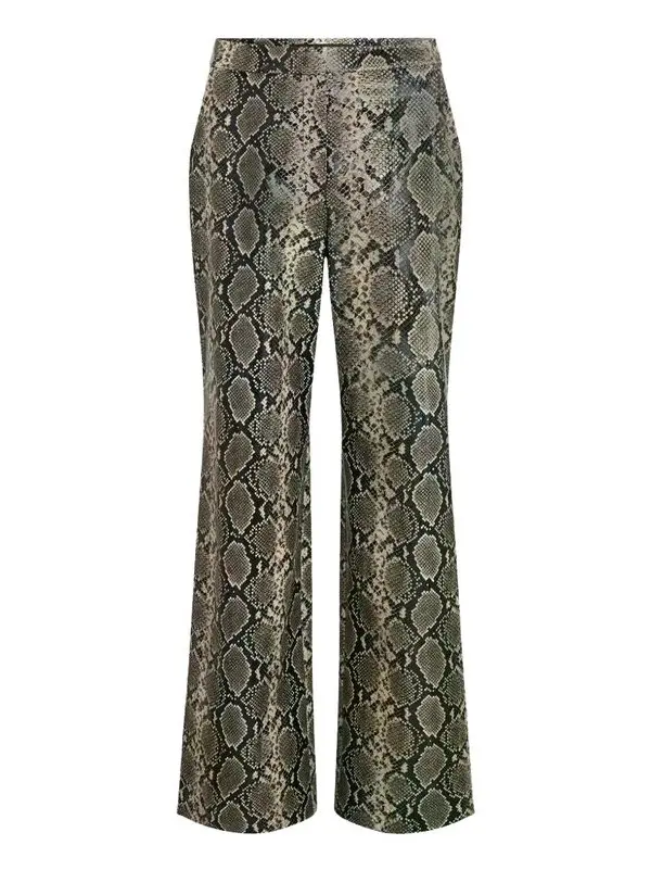 Karl Lagerfeld Faux-python Flared Pants - Neutrals