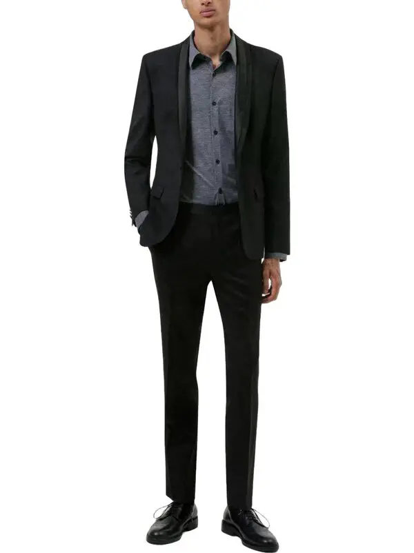 Hugo Tailored Satin-waistband Trousers - Black