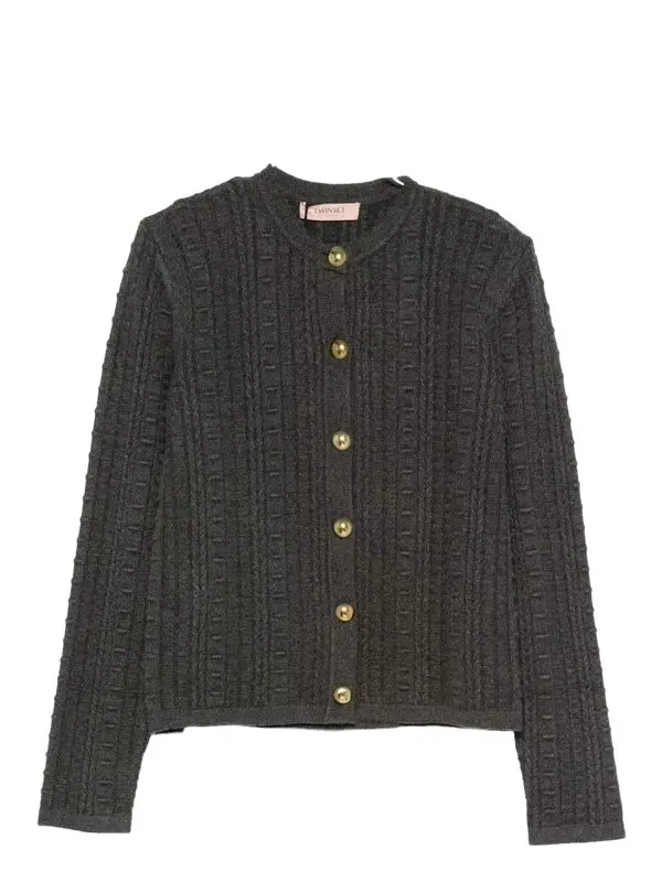 TWINSET Textured Button-up Jacket - Grey