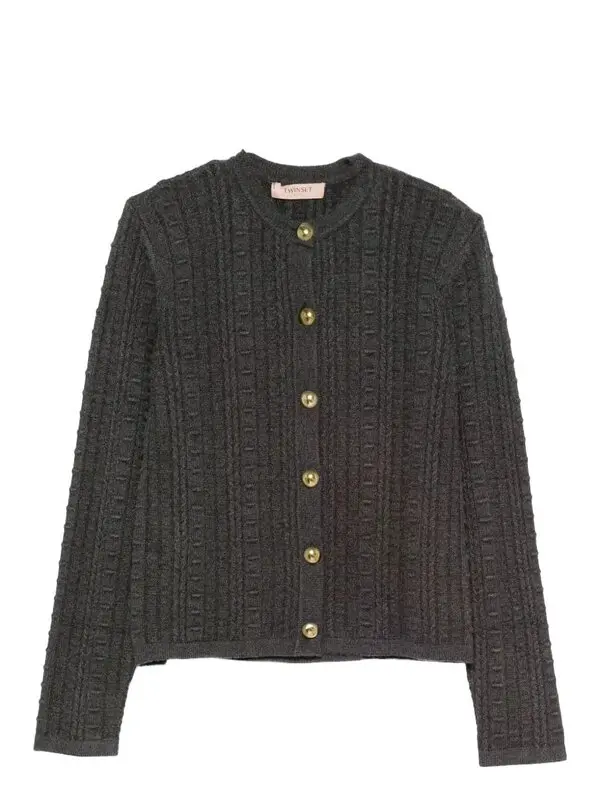 TWINSET Textured Button-up Jacket - Grey