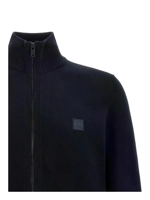 BOSS Knitted Cotton-cashmere Jacket - Blue
