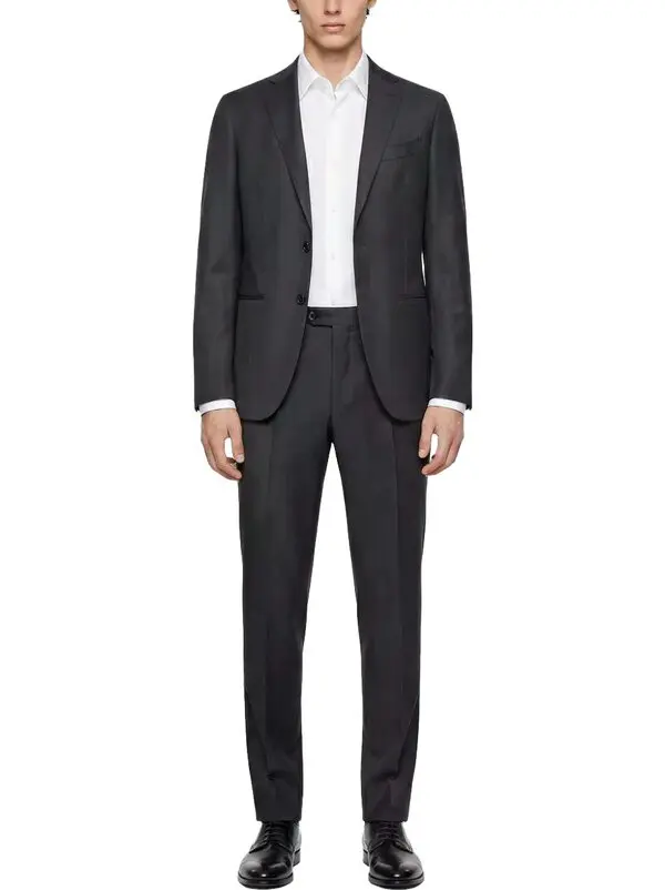 Caruso Single-breasted Pressed-crease Suit - Grey