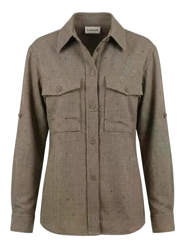 P.a.r.o.s.h Houndstooth Pattern Shirt - Brown