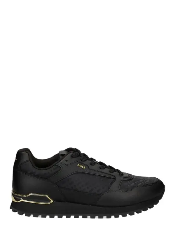 BOSS Logo-print Panelled Sneakers - Black