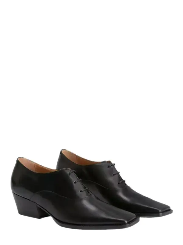 JIL SANDER Square-toe Lace-up Shoes - Black