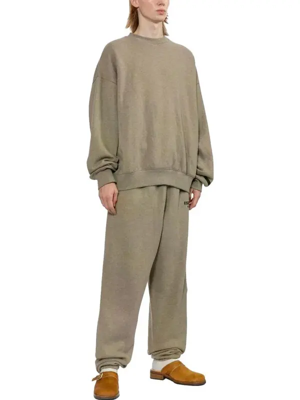 ESSENTIALS Fleece Texture Crew Neck Sweatshirt - Neutrals