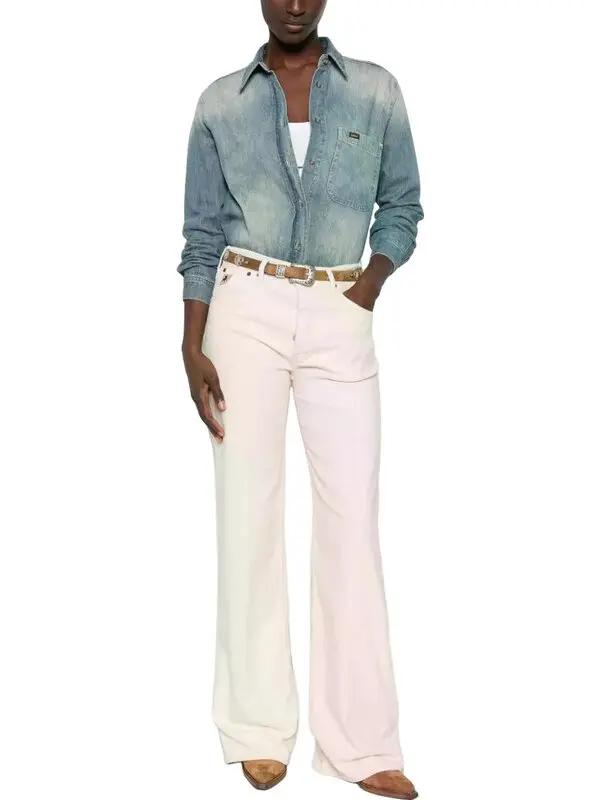 LOIS Lindsay Logo-patch Trousers - Neutrals