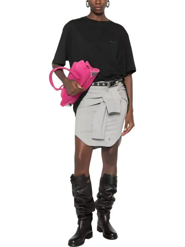 Attico Logo-embroidered Sweater-tie Mini Skirt - Grey