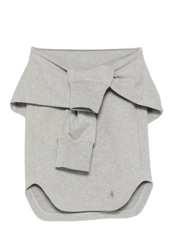 Attico Logo-embroidered Sweater-tie Mini Skirt - Grey