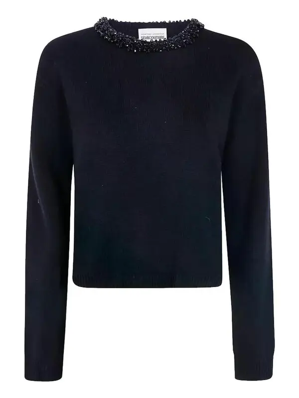 SEMICOUTURE Denny Bead-embellished Sweater - Black