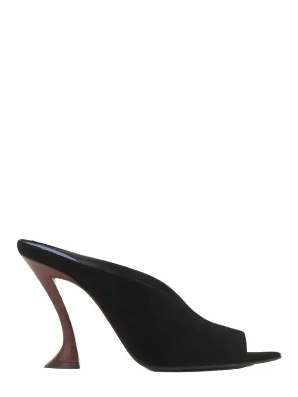 LANVIN Midnight Step Suede Mules - Black