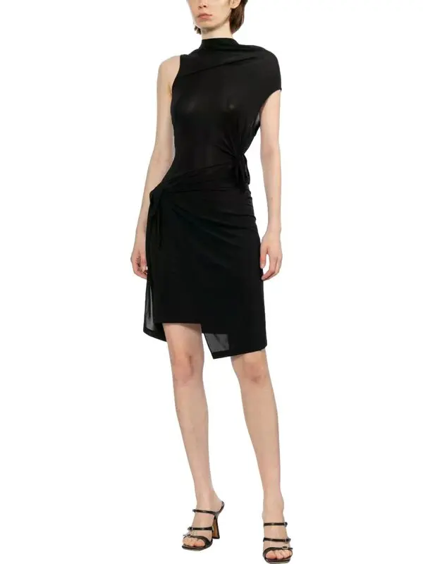 Helmut Lang Draped Asymmetric Dress - Black