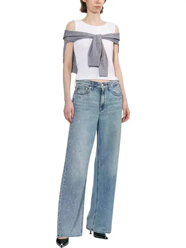 Rag & Bone Logan Crystal-embellished Jeans - Blue