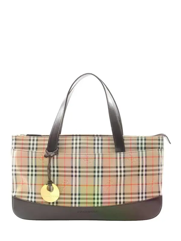Burberry Haymarket Check Canvas Handbag - Neutrals
