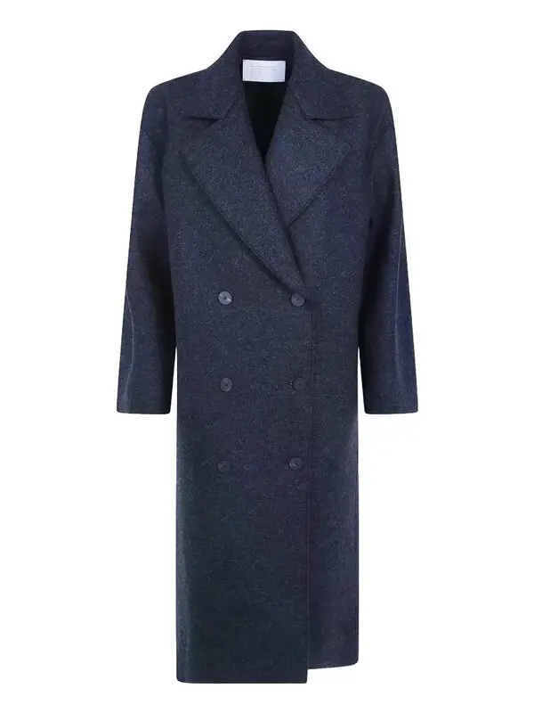 Harris Wharf London Double-breasted Wool Felted Coat - Blue