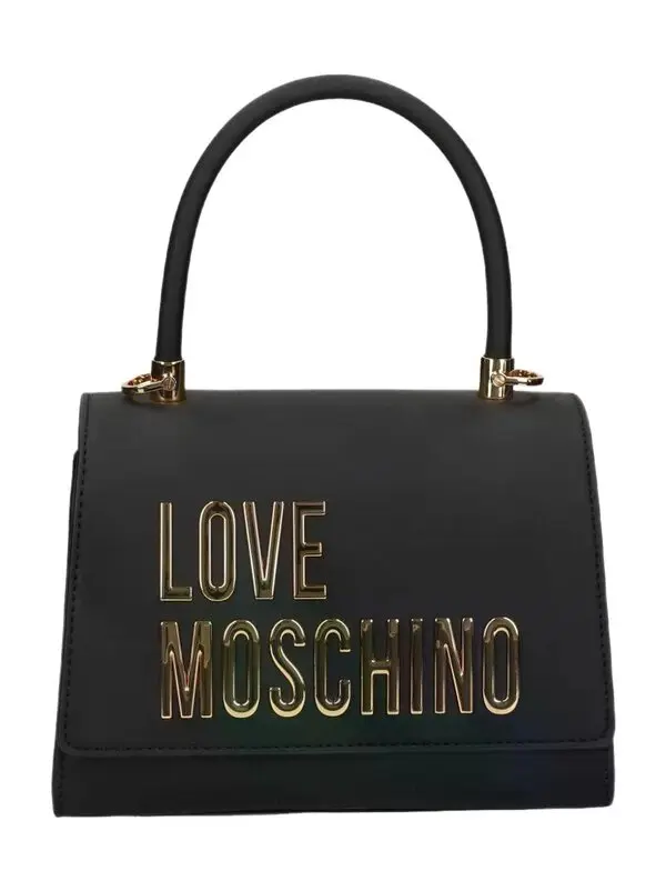 Moschino Logo Plaque Tote Bag - Black