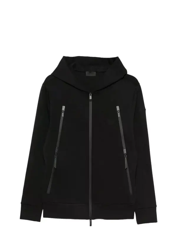 Moncler Cotton Blend Zip-up Hoodie - Grey