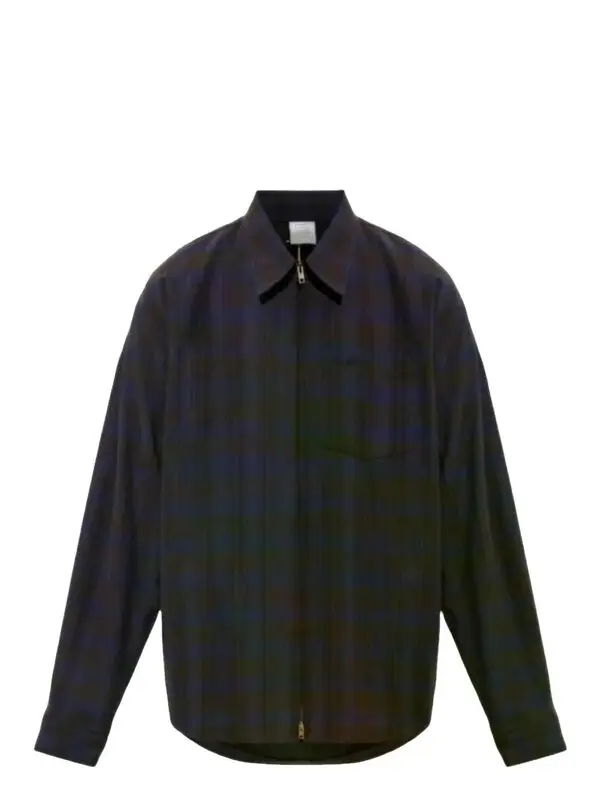 Vetements Checked Zip-up Shirt - Brown