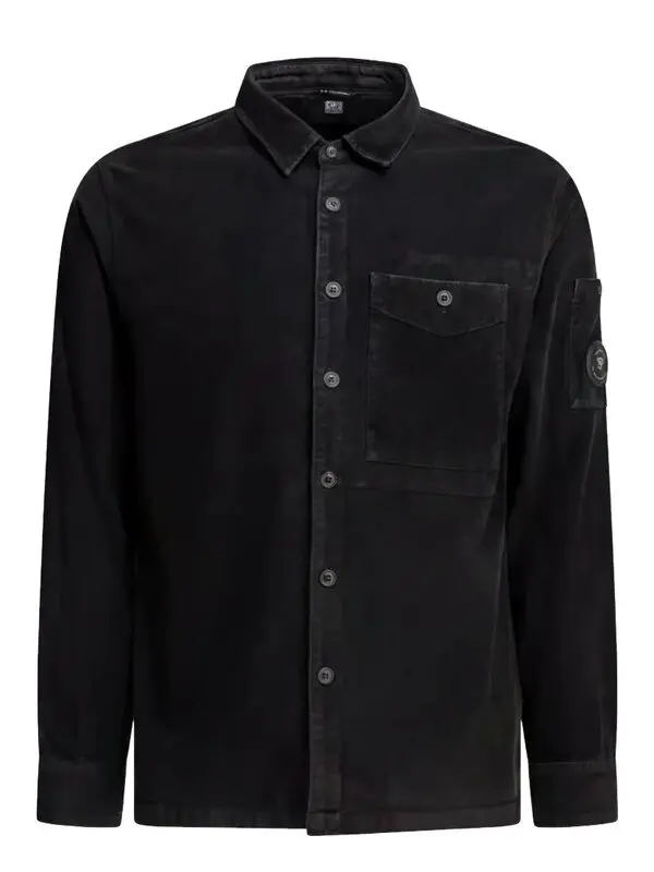 C.P. COMPANY Lens-detail Corduroy Overshirt - Black