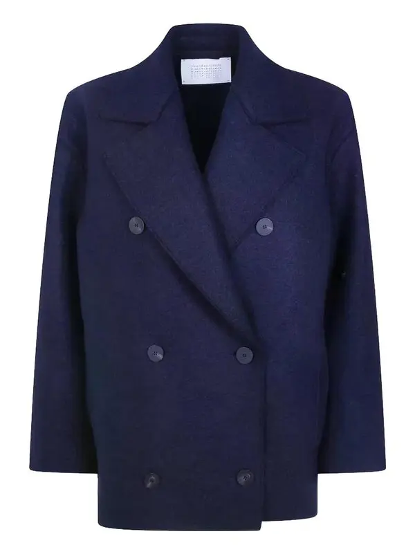 Harris Wharf London Double-breasted Coat - Blue