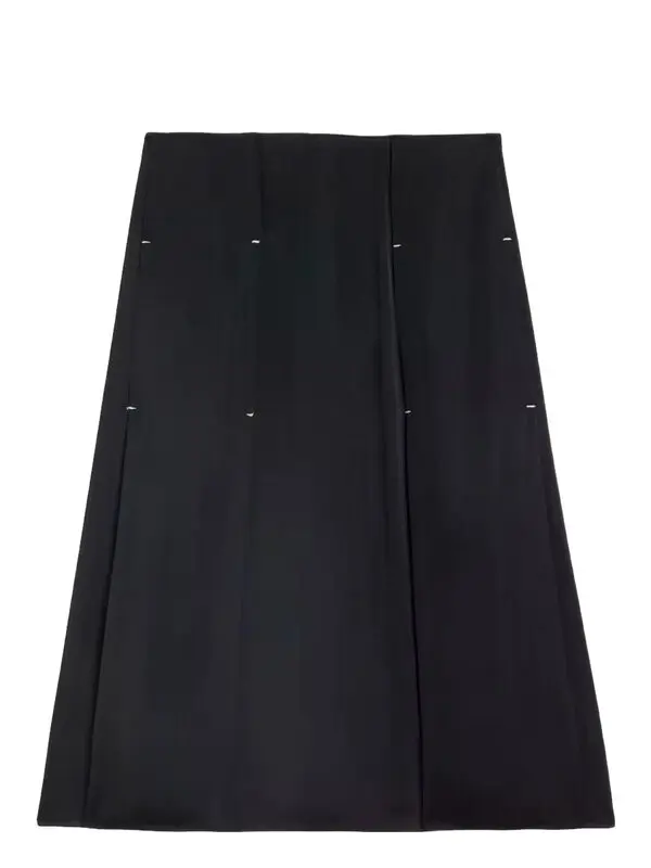 JIL SANDER Fluid Viscose Pleated Skirt - Black