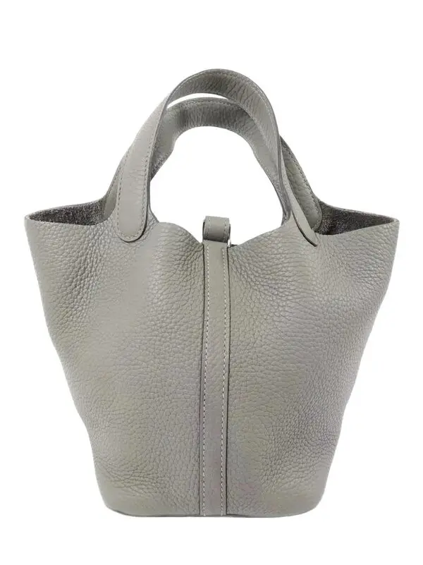 Hermès 2022 Pm Picotin Leather Tote Bag - Grey
