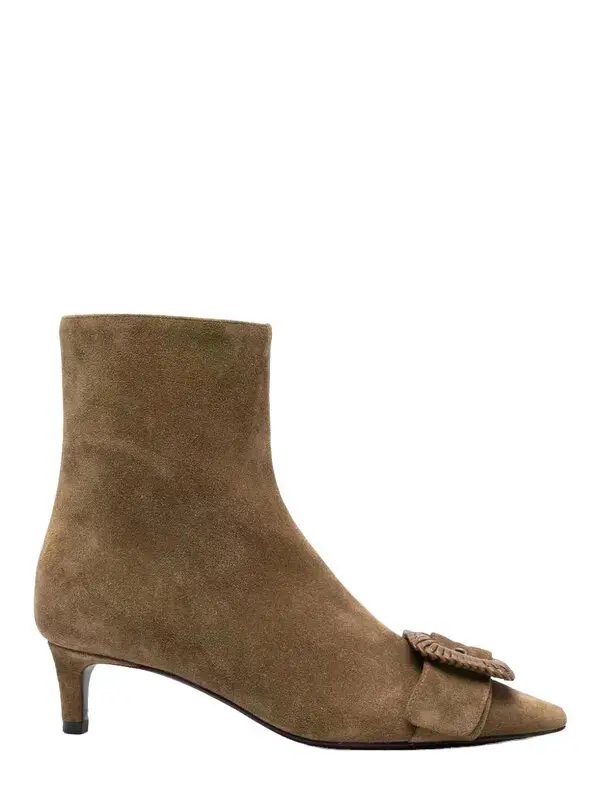 Roberto Festa Buckle-detail Pointed-toe Leather Ankle Boots - Brown