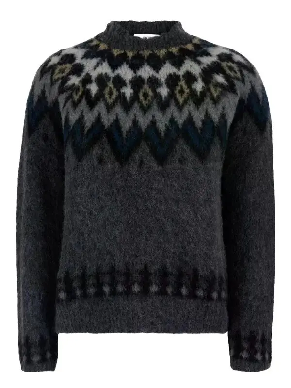 JUCCA Fair Isle Pattern Sweater - Grey