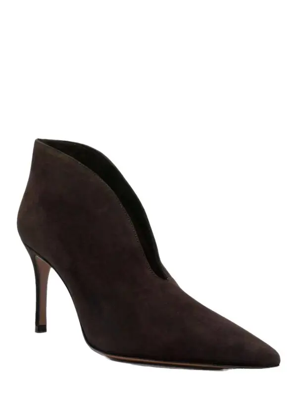 Roberto Festa Pointed-toe V-cut Leather Ankle Boots - Brown