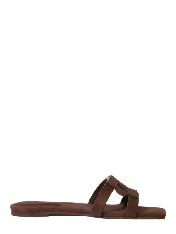 Simkhai Monogram Suede Sandals - Brown