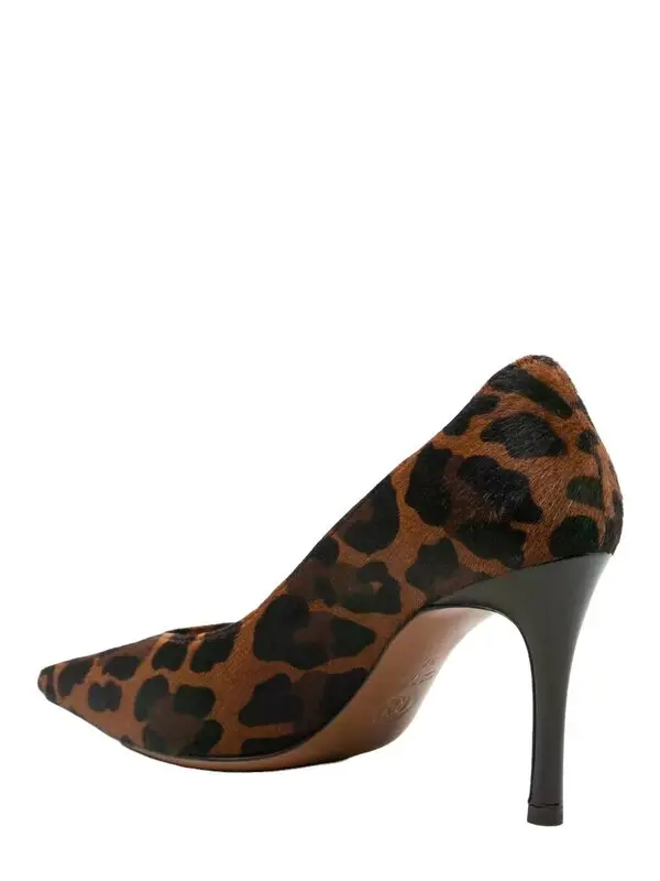 Roberto Festa Leopard-print Calf Hair Pointed-toe Stiletto Pumps - Brown