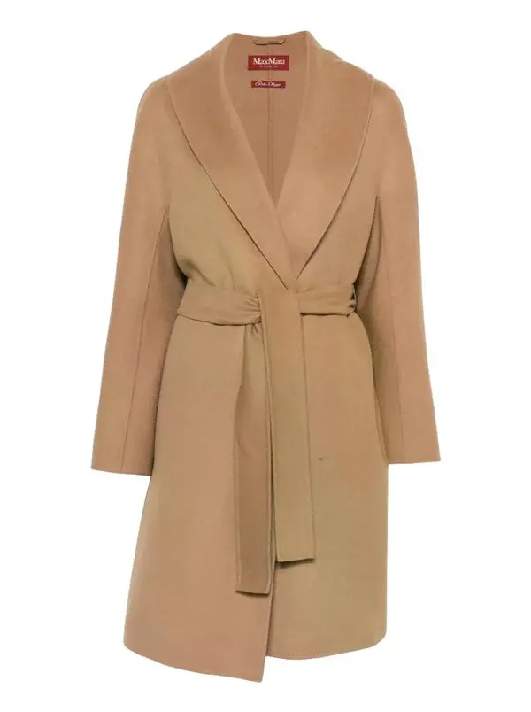 Max Mara Belted Shawl-lapel Coat - Neutrals