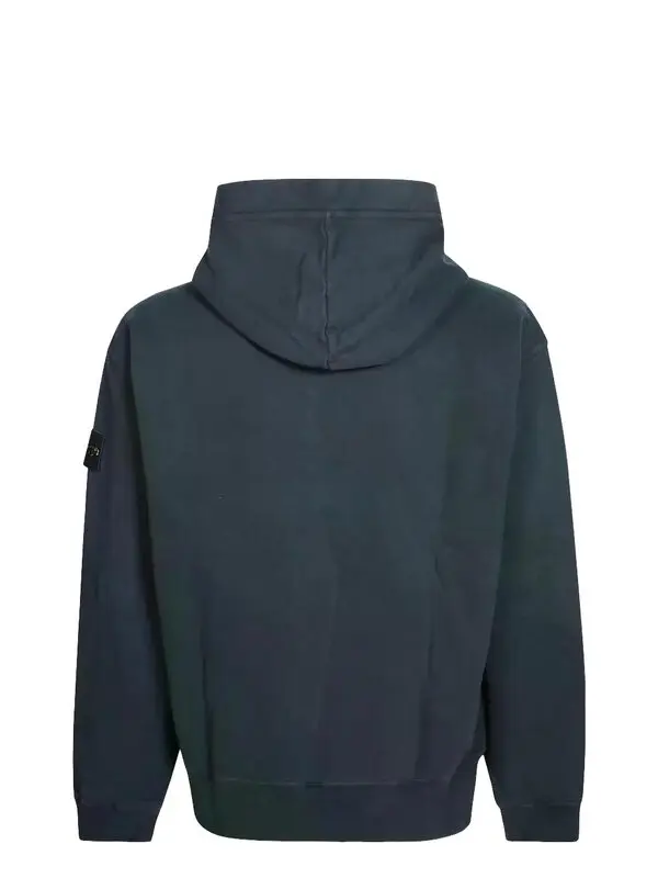 Stone Island Logo-patch Cotton Hoodie - Blue