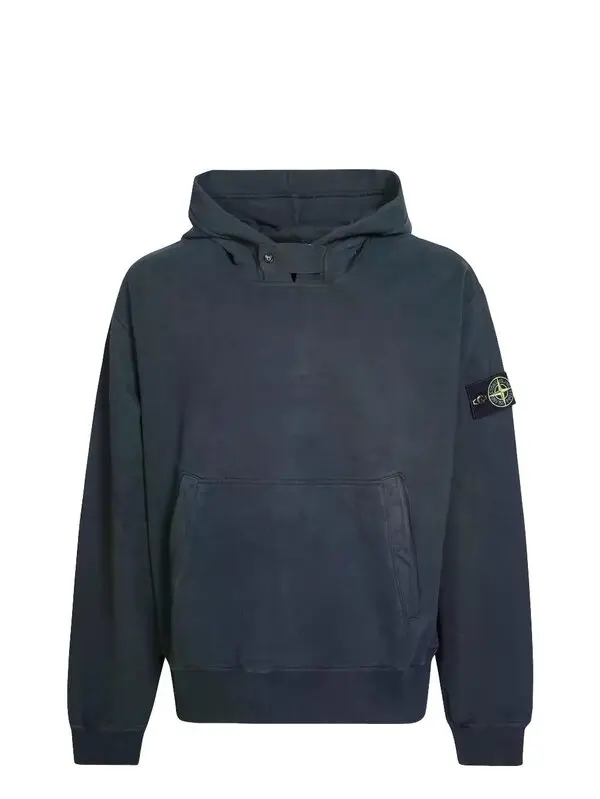 Stone Island Logo-patch Cotton Hoodie - Grey