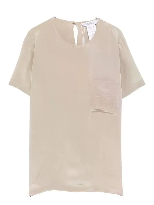 Max Mara Monogram Embroidered T-shirt - Neutrals
