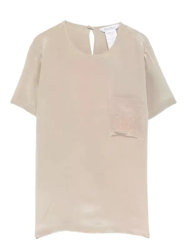 Max Mara Monogram Embroidered T-shirt - Neutrals