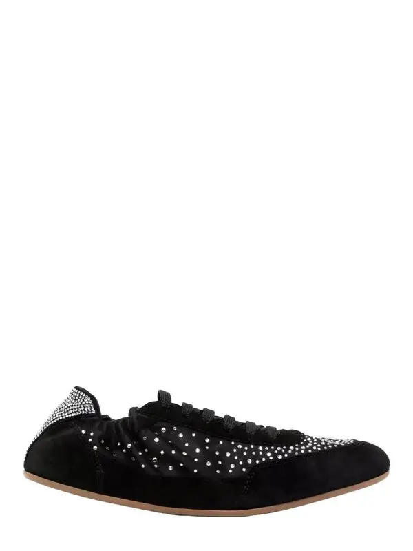 Rene Caovilla Crystal-embellished Lace-up Sneakers - Black