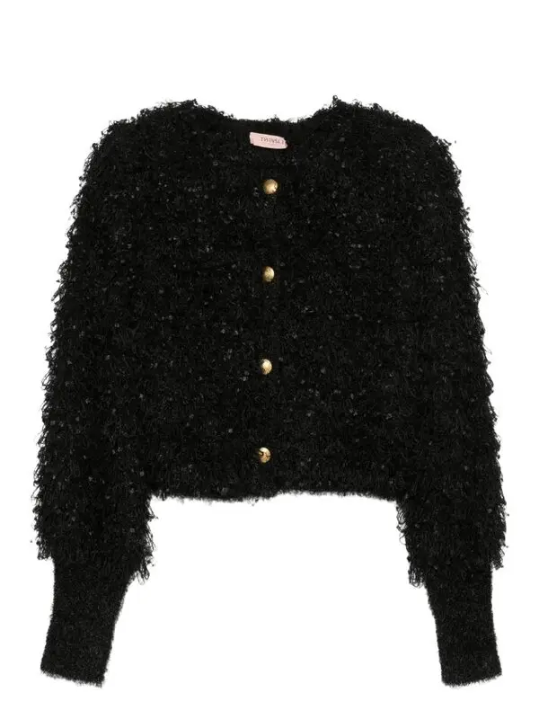 TWINSET Round Neck Jacket - Black