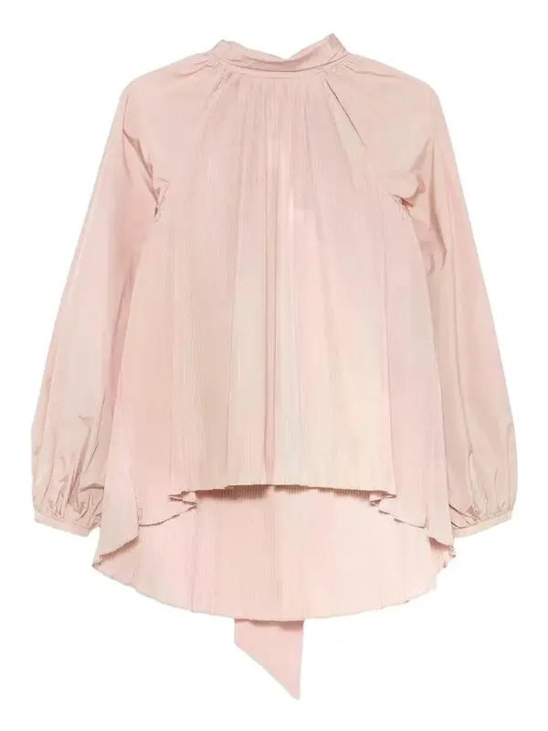 Max Mara Pleated Blouse With Puff Sleeves - Pink