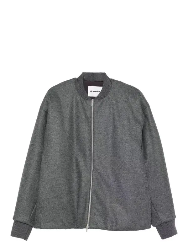 JIL SANDER Zip-fastening Wool Jacket - Grey